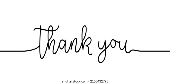 Drawing Slogan Thank You Vector Line Stock Vector (Royalty Free ...