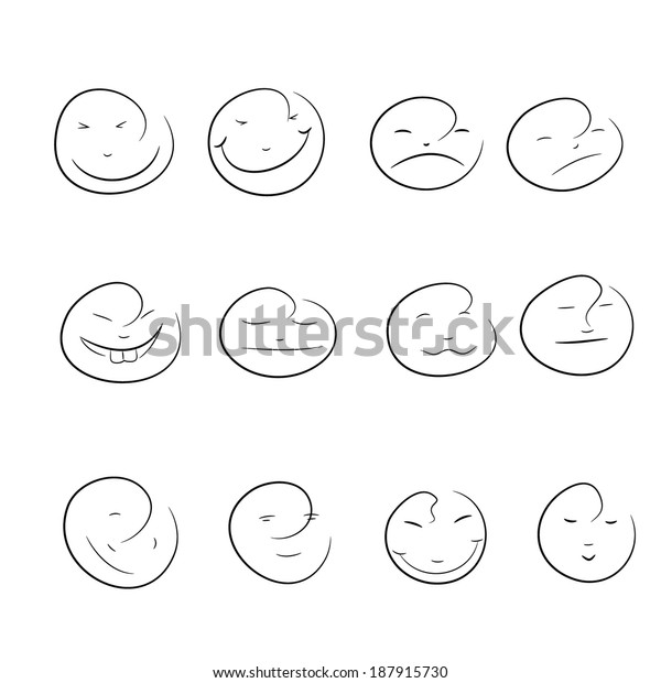 Drawing Smiley Face Models: vector de stock (libre de regalías ...