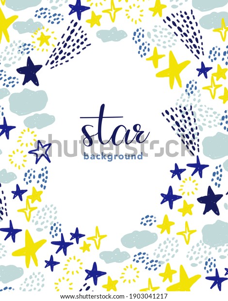 Drawing Starry Sky Vector Illustration Background Stock Vector (Royalty ...