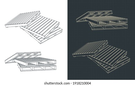 Drawing Stylized Vector Illustration Pallet Composition Stock Vector ...