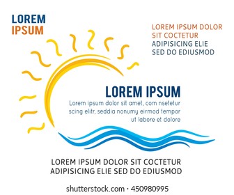 Drawing Sun Water Vector Illustration Stock Vector (Royalty Free) 450980995