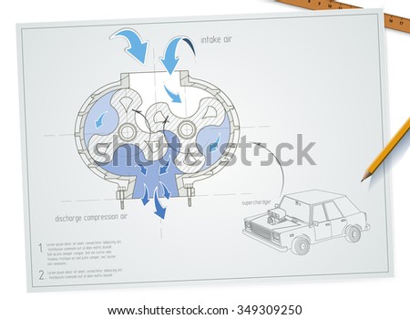 Drawing Supercharger Car Vector Illustration Stock Vector (Royalty Free ...