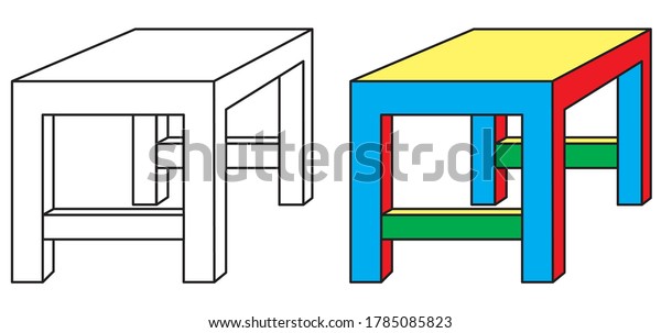 Drawing Table Coloring Illustration Childrens Education Stock Vector ...
