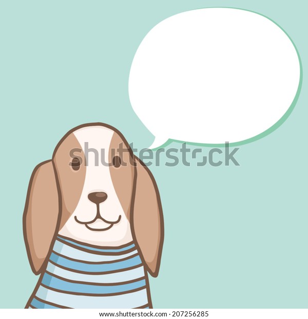 Drawing Talking Dog Basset Hound Sitting Stock Vector (Royalty Free ...