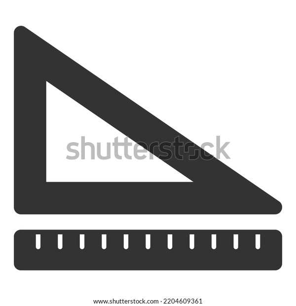 Drawing Triangle Ruler Icon Illustration On Stock Vector (Royalty Free ...