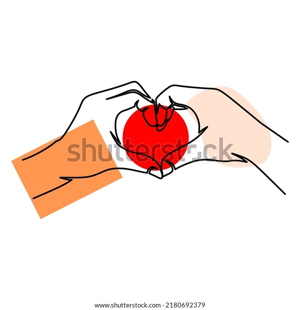 Drawing Two Hands Forming Love Symbol Stock Vector (Royalty Free ...
