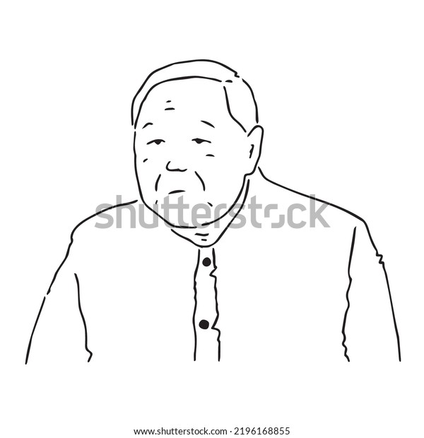 Drawing Uncle Minimalist Lines Style Stock Vector (Royalty Free ...
