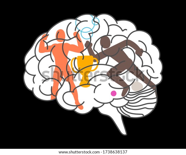 Drawing Various Brain Theory Multiple Bodily Stock Vector (Royalty Free ...