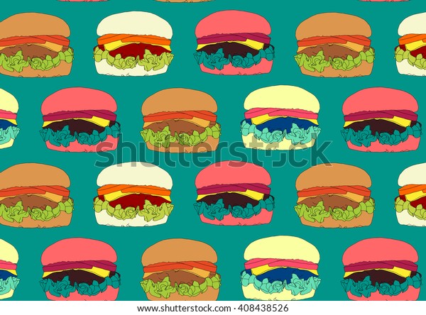 Drawing Vector Isolated Color Burgers On Stock Vector (Royalty Free ...