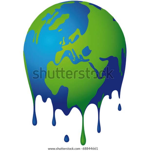 Drawing World Melting Due Global Warming Stock Vector (Royalty Free ...