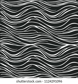 Drawn Abstract Horizontal Wave Vector Seamless Stock Vector (Royalty ...