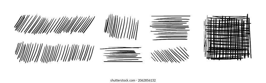 Drawn Hatching Lines Crossedout Square Diagonal Stock Vector (Royalty ...