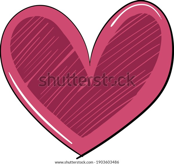 Drawn Heart Cartoonish Style Heart Stock Vector (Royalty Free ...