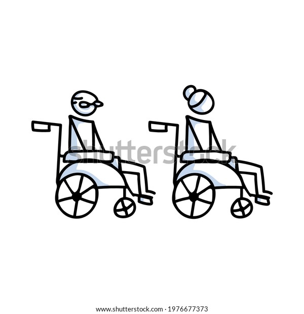 Drawn Stick Figure Old Man Old Stock Vector (Royalty Free) 1976677373 ...