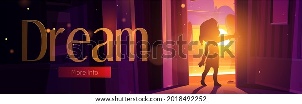 Dream Cartoon Web Banner Child Open Stock Vector (Royalty Free ...