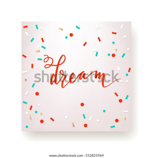 Dream Hand Lettering Greeting Card Hand Stock Vector (Royalty Free ...