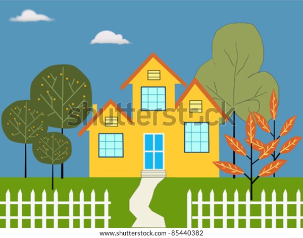 Dream House Illustration Stock Vector (Royalty Free) 85440382