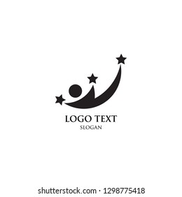 Vektor Stok People Reaching Star Logo Symbol Icon (Tanpa Royalti ...