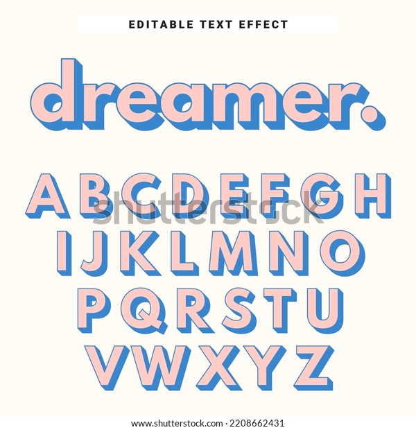 Dreamer Editable Text Effect Template Alphabet Stock Vector (Royalty ...