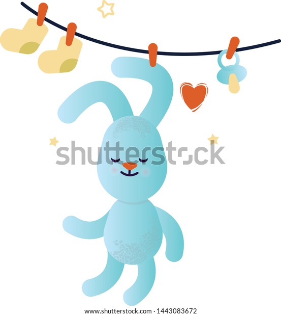 Dreaming Bunny Vector Illustration Cute Bunny Stock Vector (Royalty ...