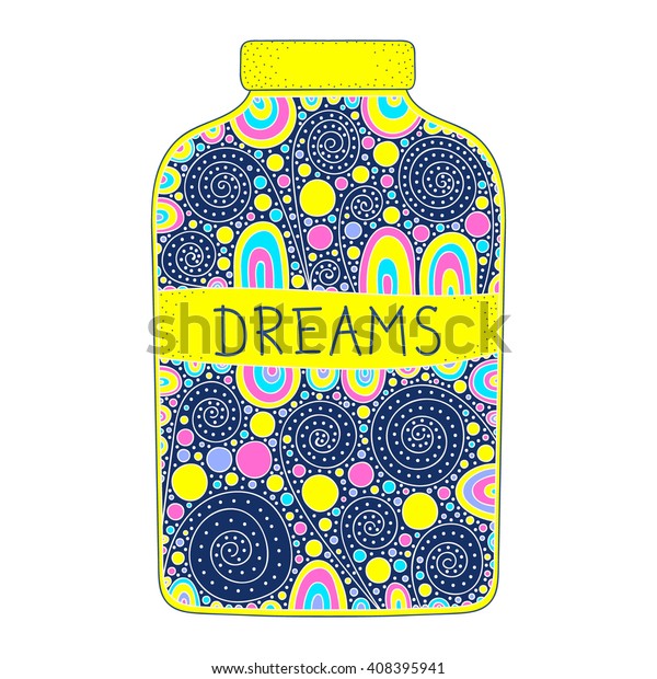 Dreams Jar Vector Hand Drawn Jar Stock Vector (Royalty Free) 408395941