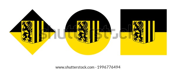 Dresden Flag Icon Set Isolated On Stock Vector (Royalty Free) 1996776494