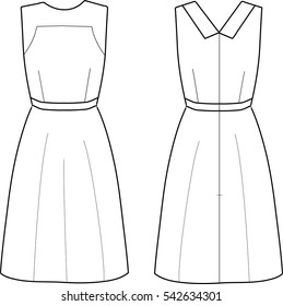 Dress Lady Vector Template Pattern Stock Vector (Royalty Free ...