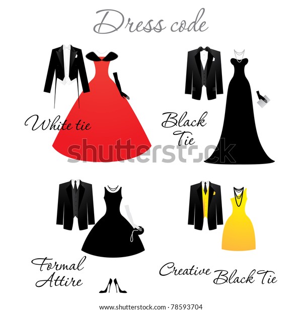 Dress Code Celebrations Options Vector Stock Vector (Royalty Free) 78593704