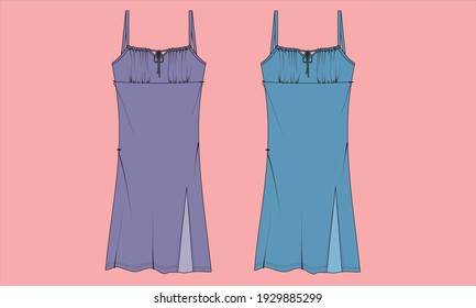Dress Drawing Slit Dress Drawing Stock Vector (Royalty Free) 1929885299 ...