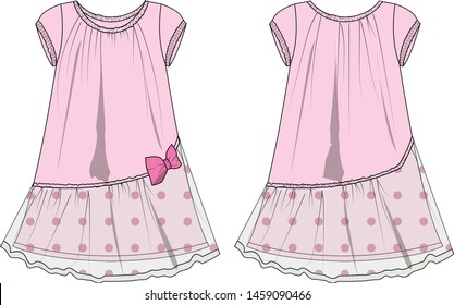 Dress Girl Vector Template Pattern Fashion Stock Vector (Royalty Free ...
