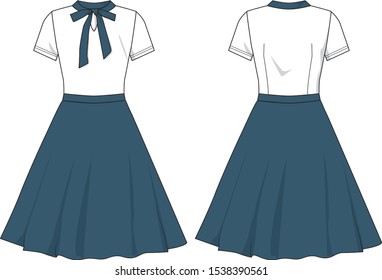 Dress Lady Vector Template Pattern Stock Vector (Royalty Free) 1537487333