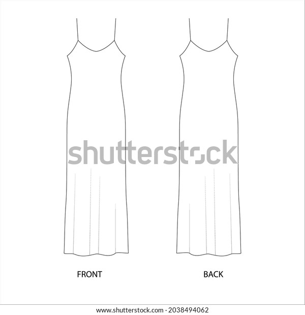 Dress Straps Vector Sketch Cami Dress Stock Vector (Royalty Free ...