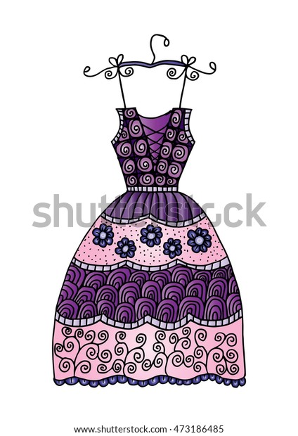Dress Zentangle Stock Vector (Royalty Free) 473186485 | Shutterstock