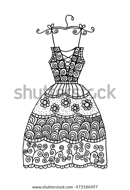 Dress Zentangle Stock Vector (Royalty Free) 473186497