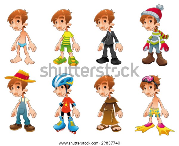 Dresses Funny Cartoon Vector Isolated Characters Stock Vector (Royalty ...