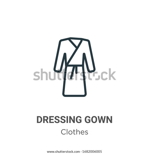 Dressing Gown Outline Vector Icon Thin Stock Vector (Royalty Free ...