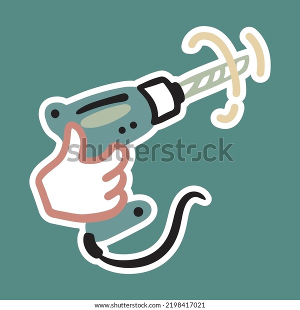 Drill Hand Vector Cartoon Doodle Sticker Stock Vector (Royalty Free ...