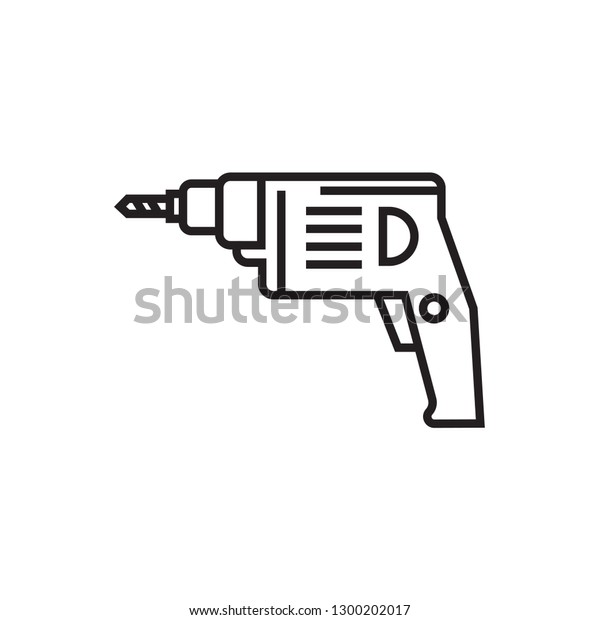 Drill Machine Icon Outline Stock Vector (Royalty Free) 1300202017 ...