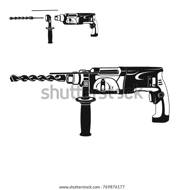 Drill Machine Vector Hand Electric Black Stock Vector (Royalty Free ...