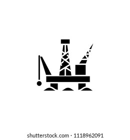 Drilling Platform Black Icon Concept Drilling Stock Vector (Royalty ...