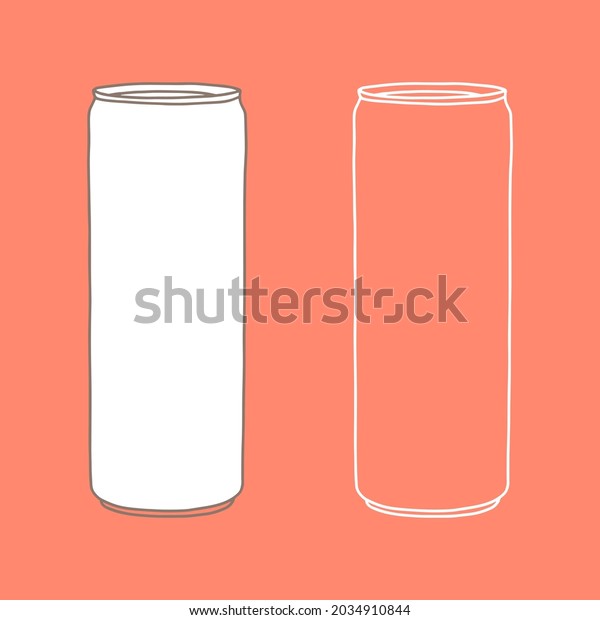 Drink Can Mockup Hand Drawn Vector Stock Vector (Royalty Free ...