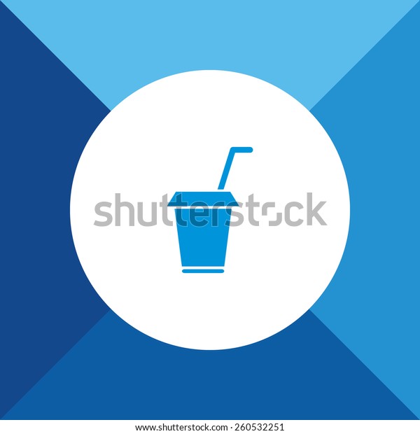 Drink Cup Icon On Blue Background Stock Vector (Royalty Free) 260532251