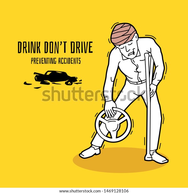 Drink don't drive, campaigns to prevent road accidents, vector ...