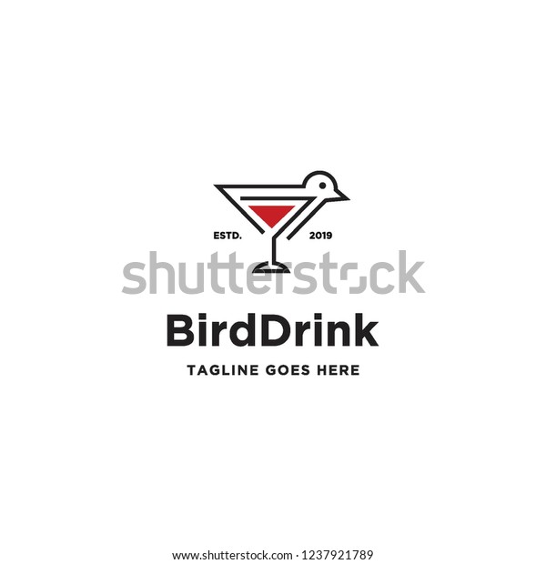 Drink Glass Bird Logo Icon Vector Stock Vector (Royalty Free ...