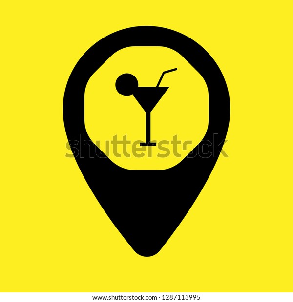 Drink Icon Map Pin Logo Concept Stock Vector (Royalty Free) 1287113995 ...