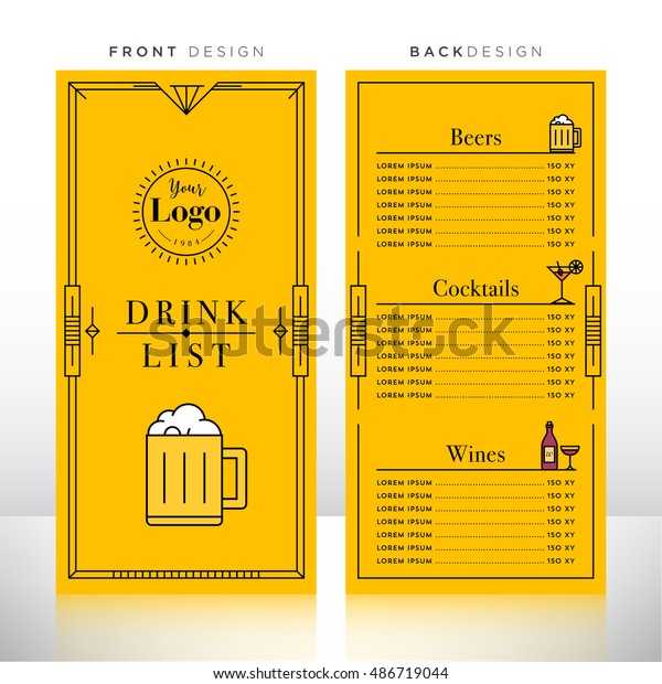 Drink List Menu Design Template Stock Vector (Royalty Free) 486719044 ...
