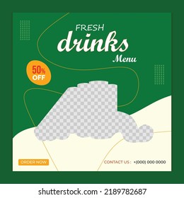 Drink Menu Banner Template Social Media Stock Vector (Royalty Free ...