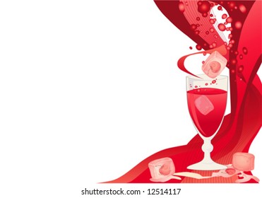 Drink Red Card Ice Cubes Cherries Stock Vector (Royalty Free) 12514117 ...