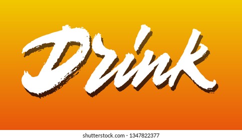 Drink Vector Lettering Handwritten Text Label Stock Vector (Royalty ...