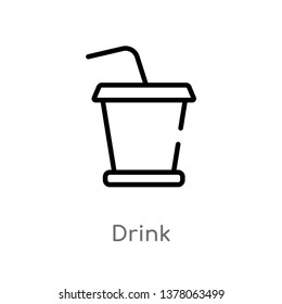 Drink Vector Line Icon Simple Element Stock Vector (Royalty Free ...